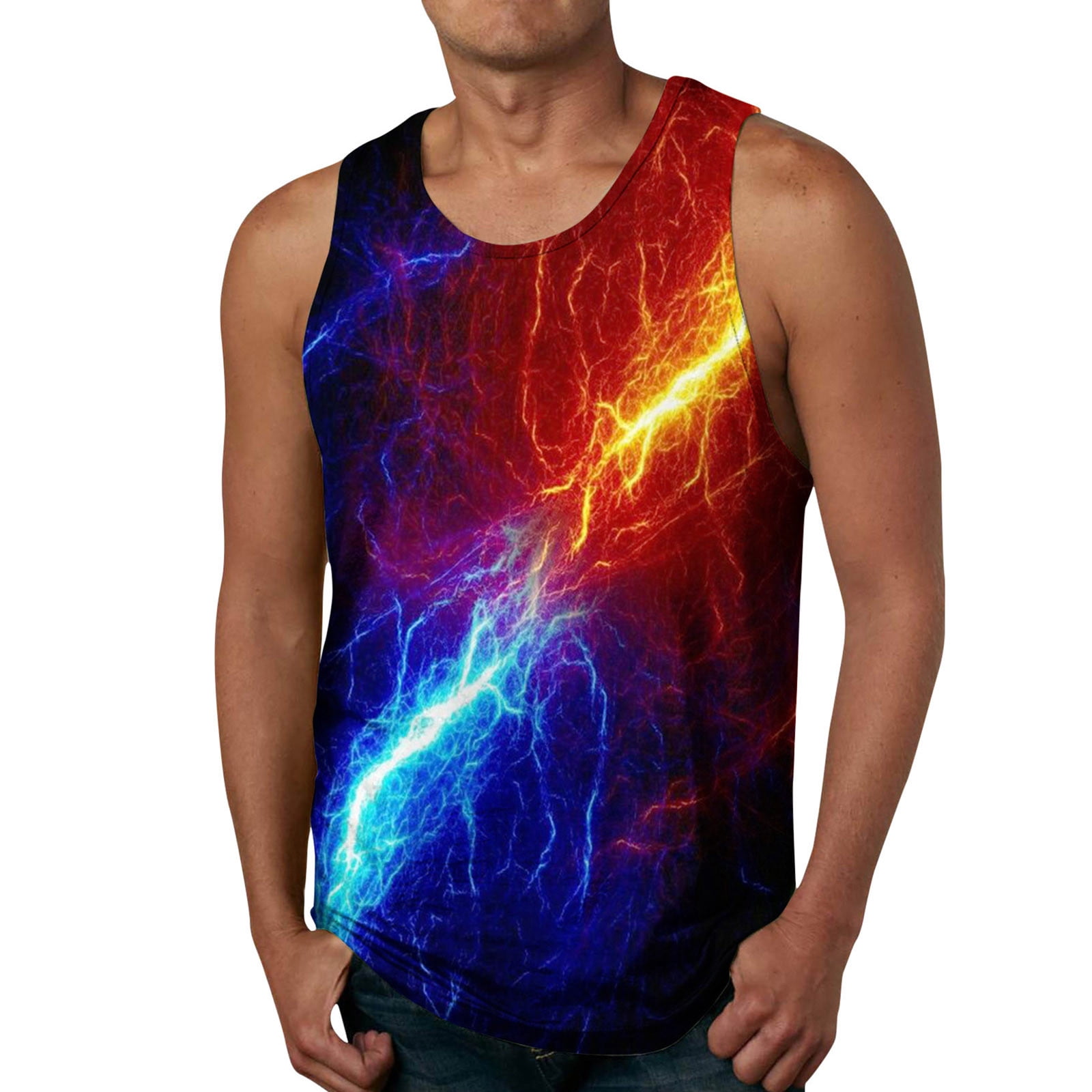 Pedort Tank Tops Men Graphic Men's Casual Loose Sleeveless Scoop Neck ...