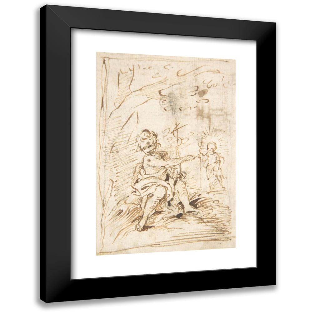 Pedro Duque y Cornejo 17x24 Black Modern Framed Museum Art Print Titled - The Infant Saint John ...