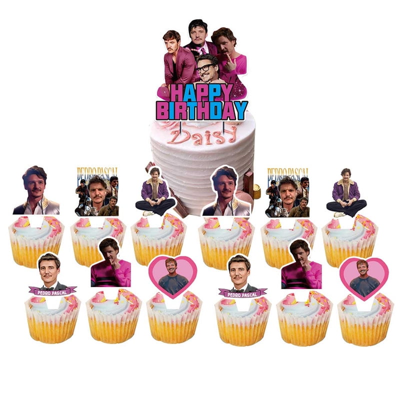 Pedro Pascal Cake Topper CupcakeS Set Birthday Party Supplies ...