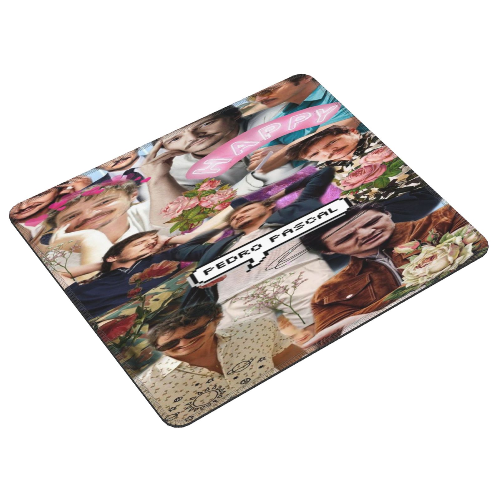 Pedro Pascal Computer Mouse Mat with Anti-Slip Rubber Base Anti-Fray ...