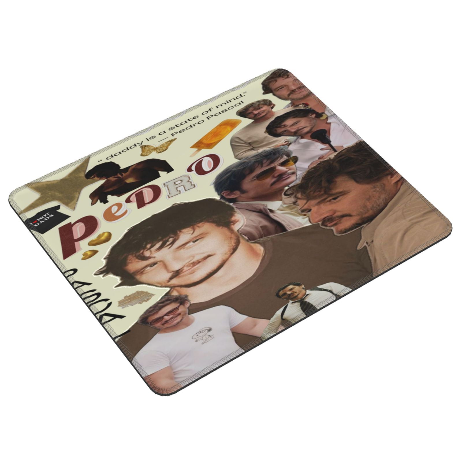 Pedro Pascal Computer Mouse Mat with Anti-Slip Rubber Base Anti-Fray ...