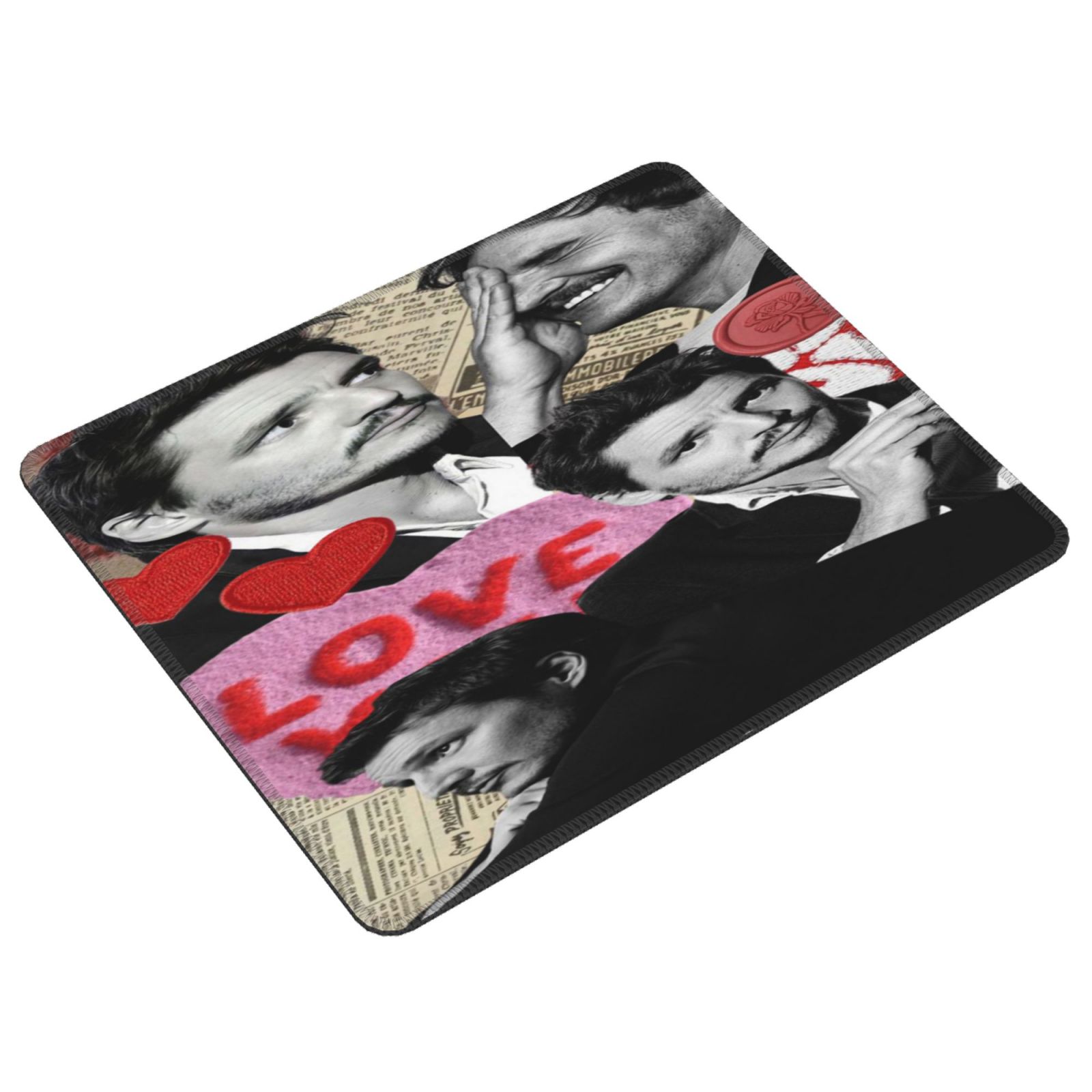 Pedro Pascal Computer Mouse Mat with Anti-Slip Rubber Base Anti-Fray ...