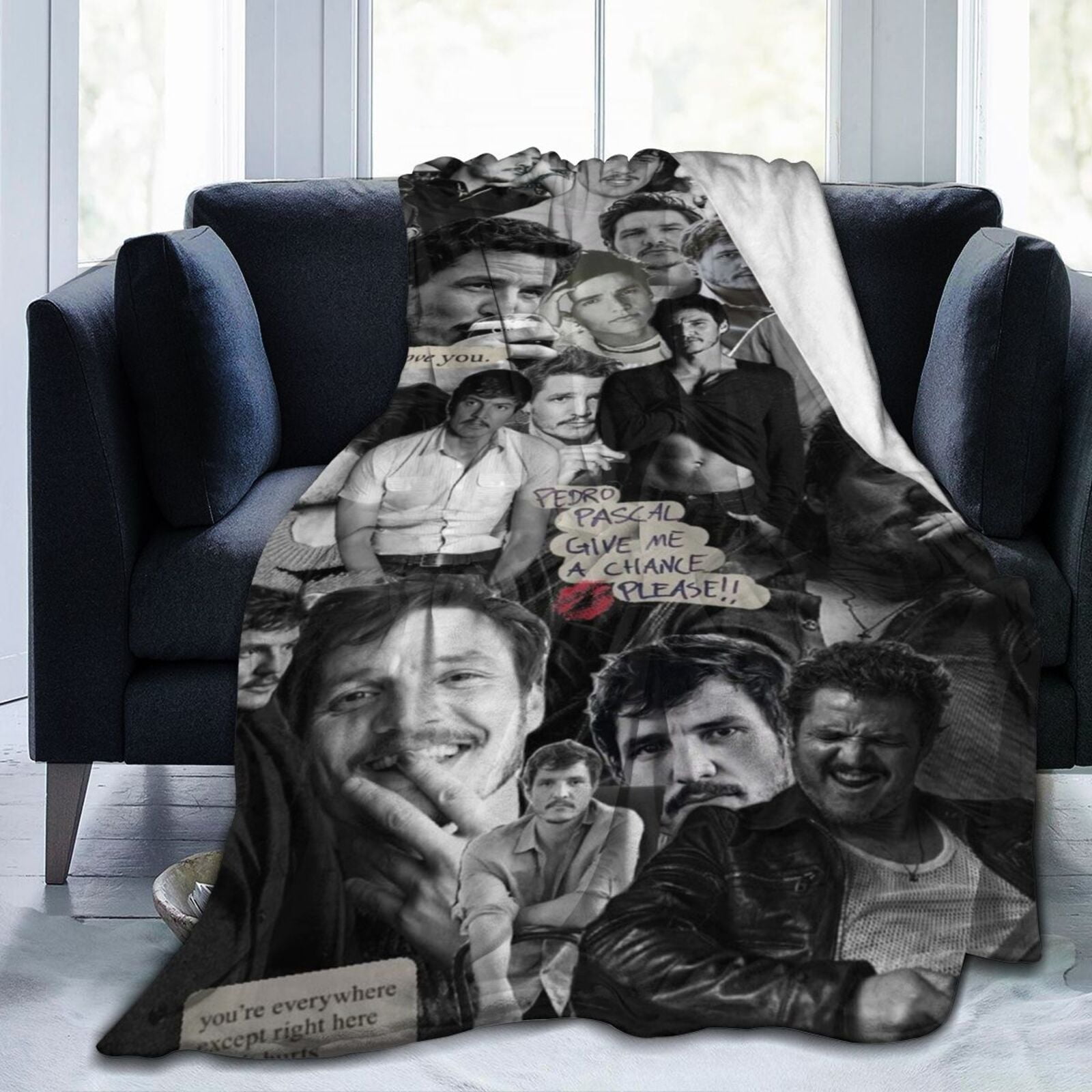 "Pedro Pascal Fleece Throw Blanket, Soft & Cozy Flannel Design with ...