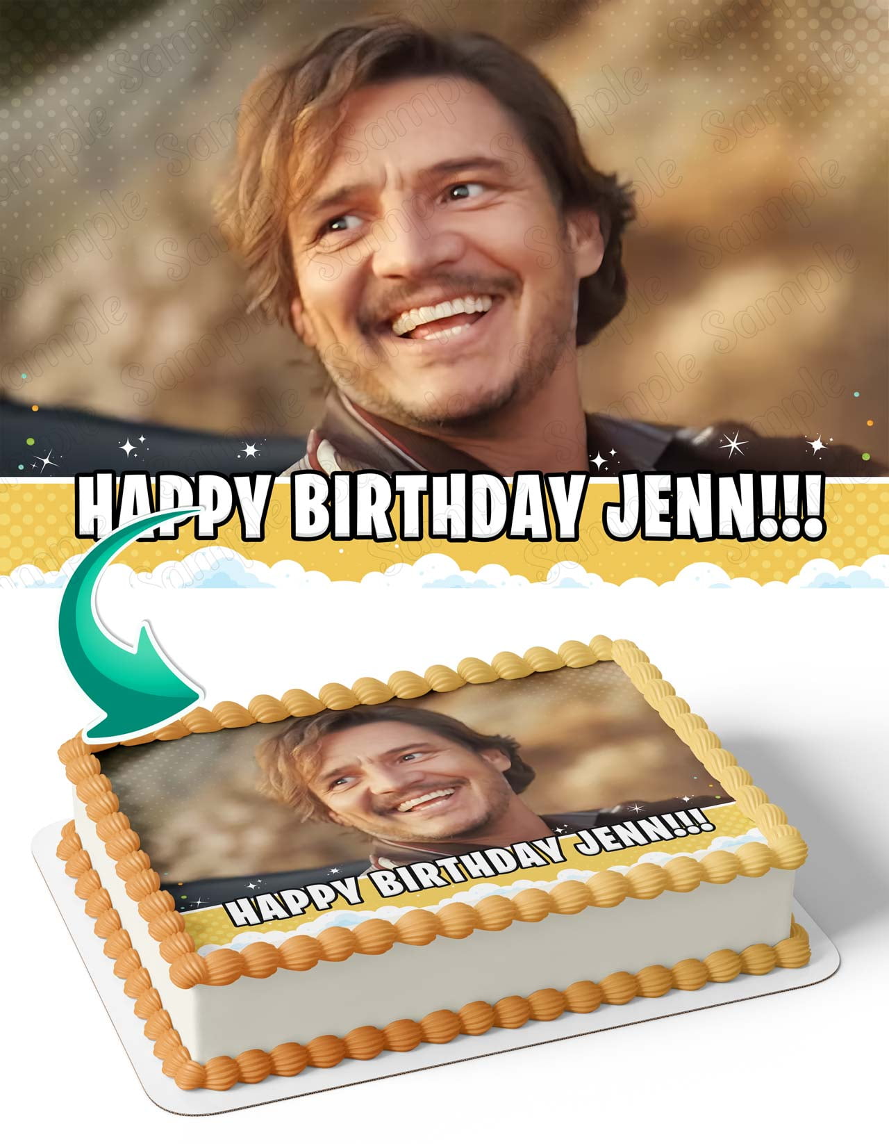 Pedro Pascal Meme Edible Cake Image Topper Birthday Photo Icing Fondant ...