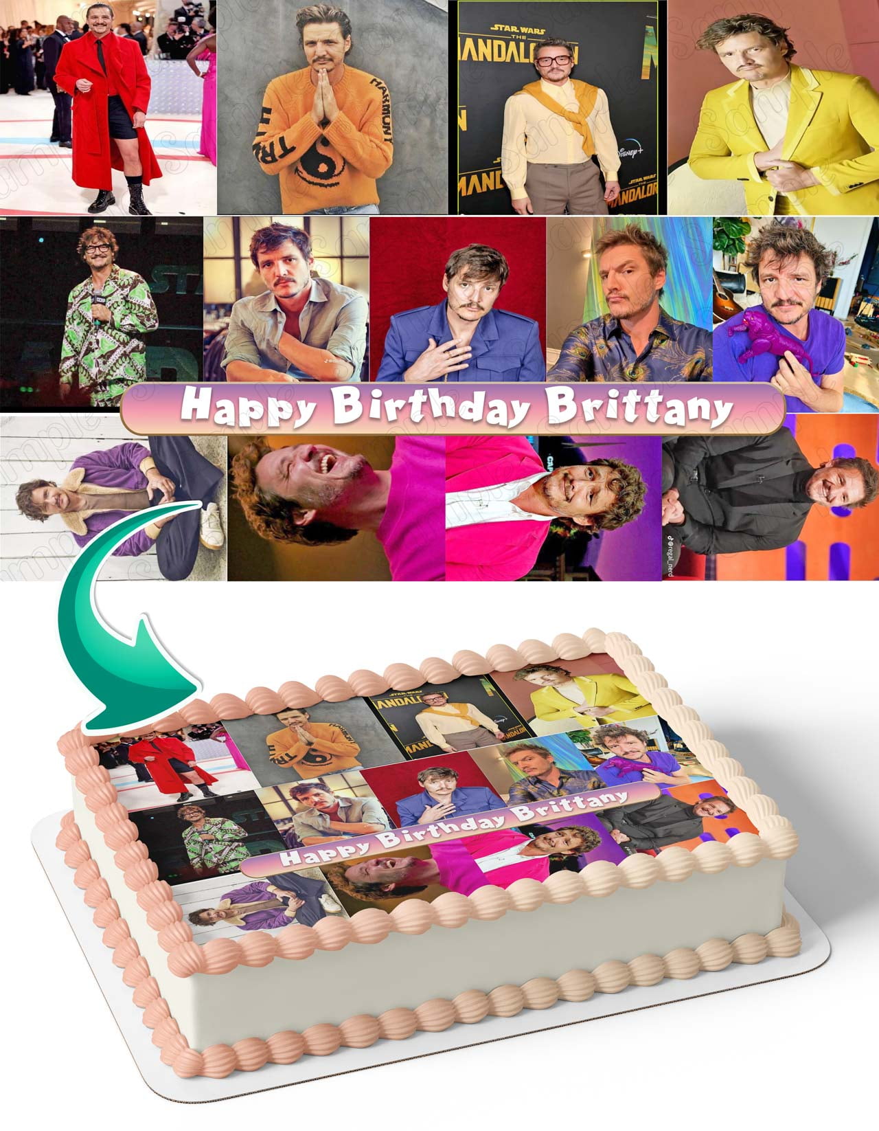 Pedro Pascal PP Birthday Banner Personalized Party Backdrop Decoration ...