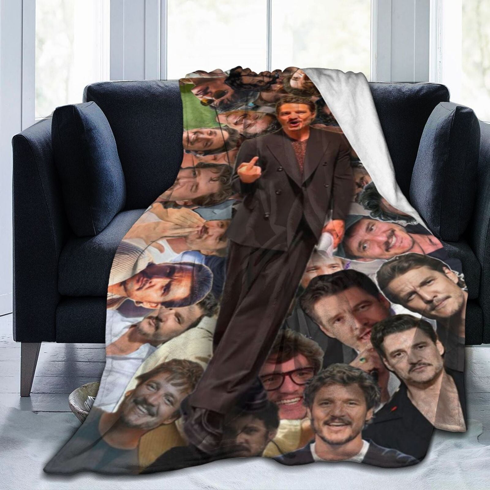 Pedro Pascal Photo Collage Blanket - Soft Flannel Bedspread and Sofa ...