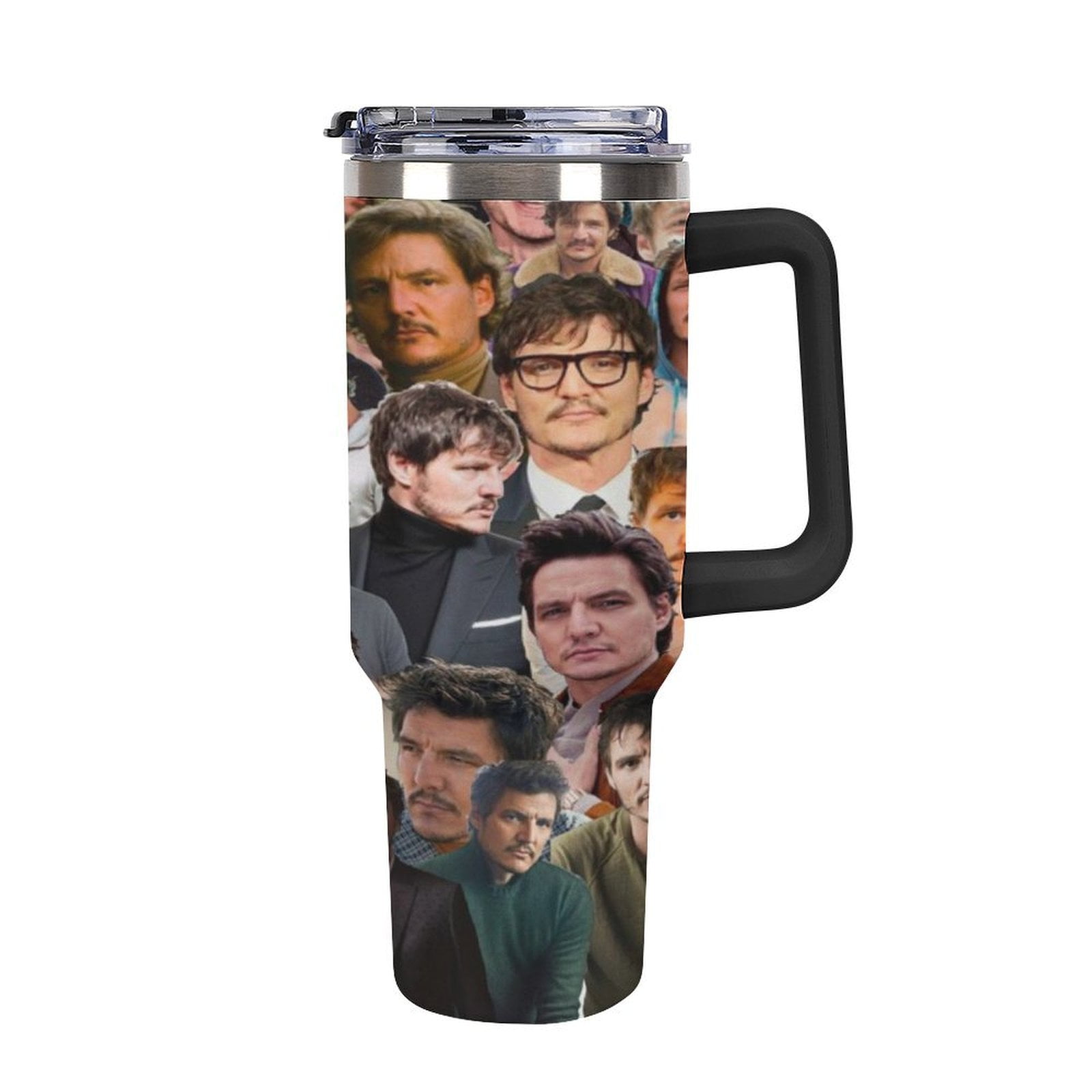 Pedro Pascal Photo Collage Tumbler With Handle And Straw 40 Oz ...