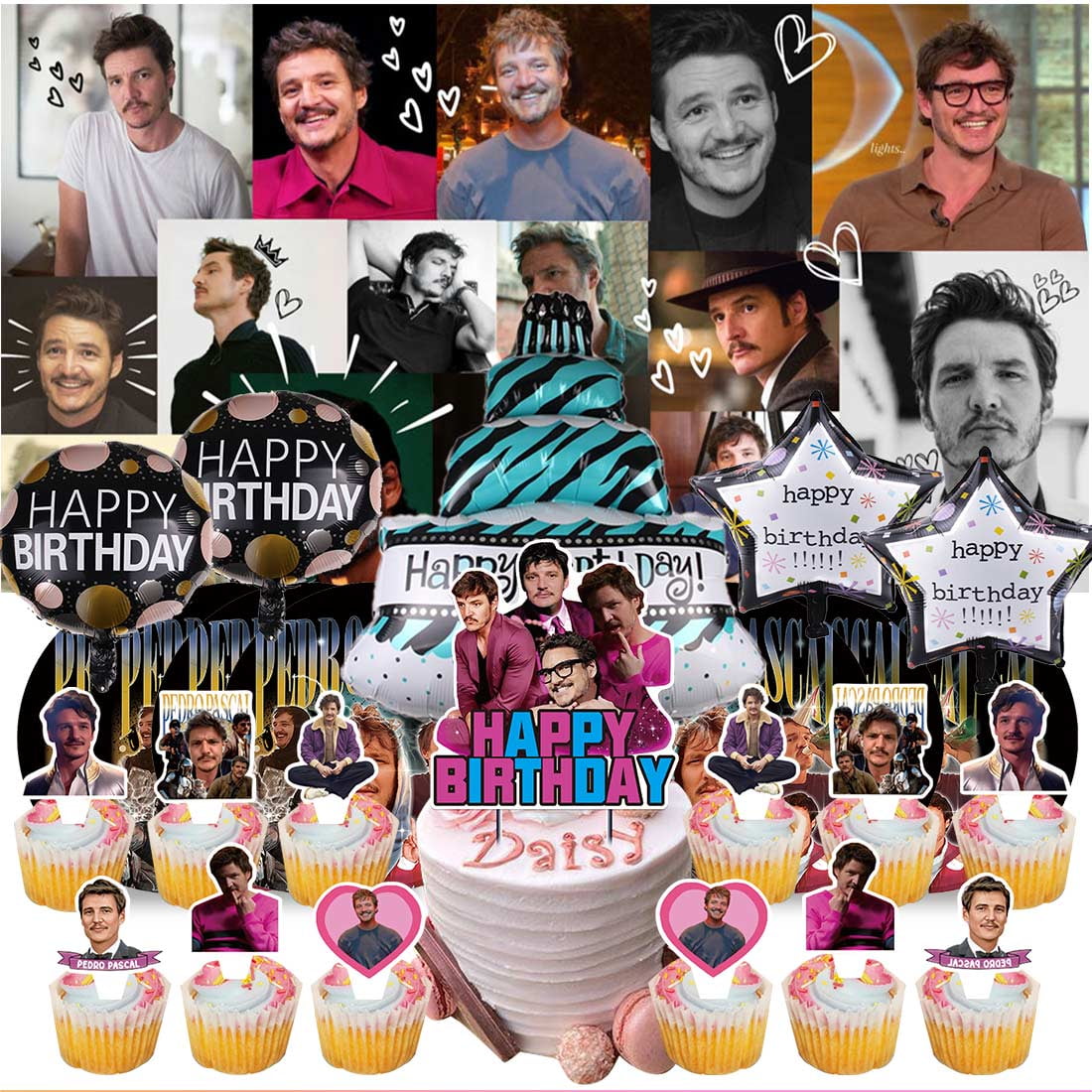 Pedro Pascal Supplies Plates Decoration Backdrop Banner Birthday Decor ...