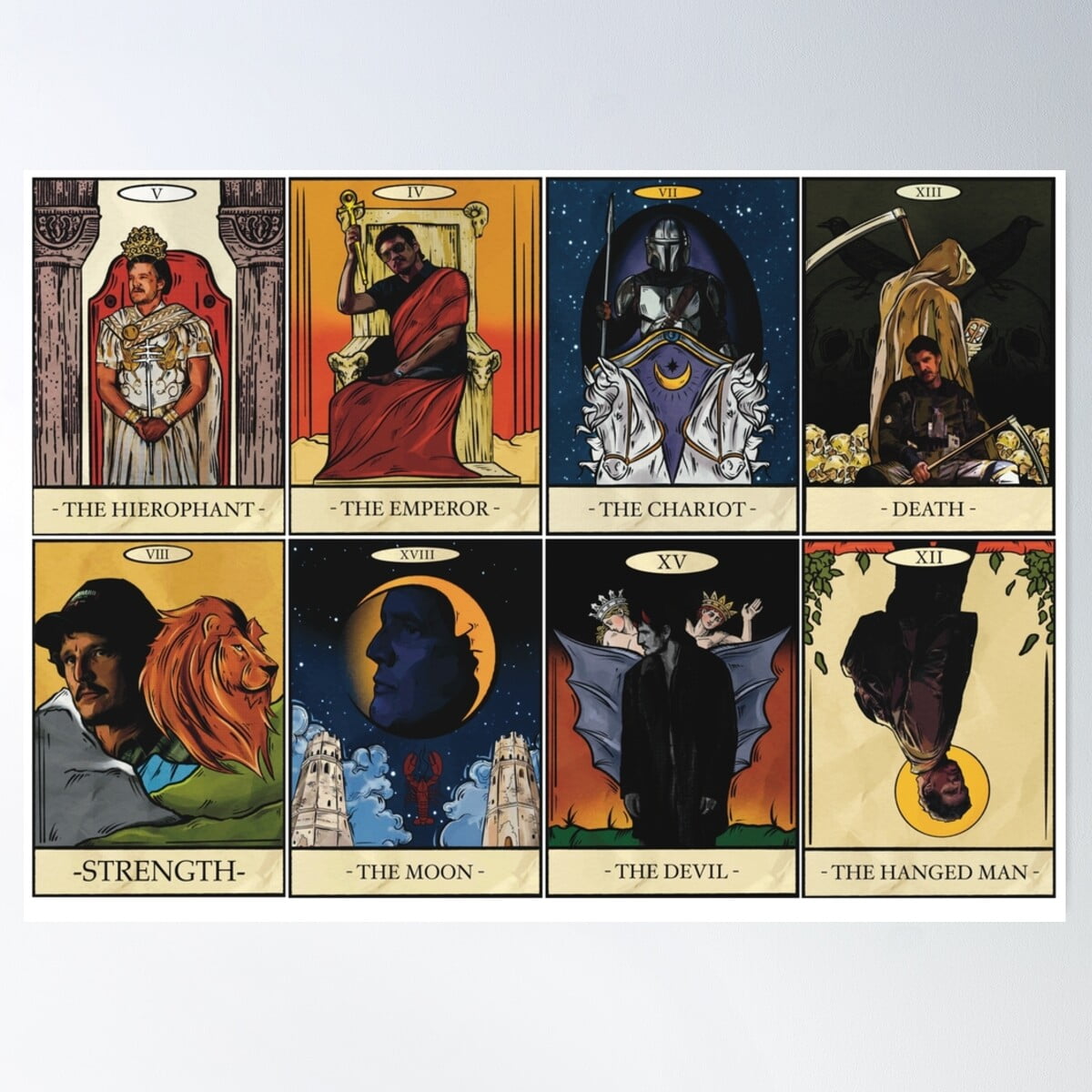 Pedro Pascal Tarot Cards Poster Wall Art, Modern Wall Decor For Living ...