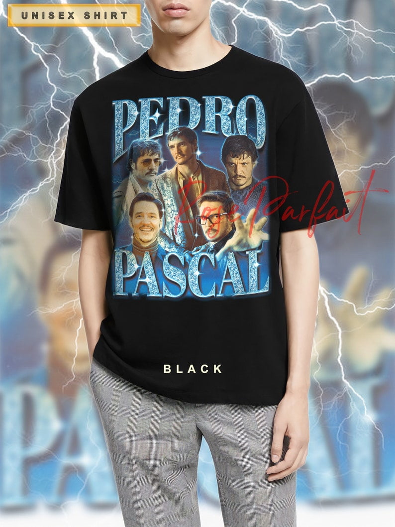 Pedro Pascal Tribute Celebrity Shirt, Retro 90s Vintage Pedro Pascal ...