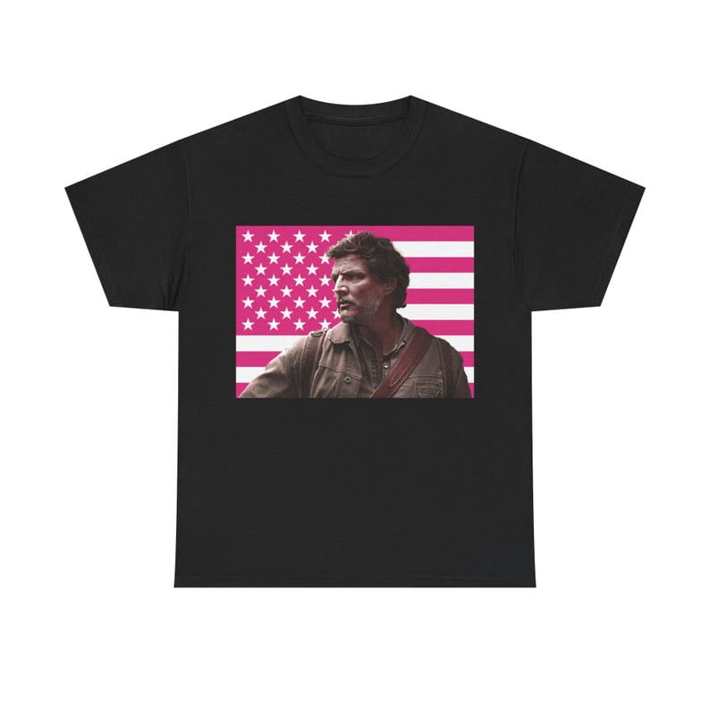 Pedro Pascal as Joel Miller meme USA pink flag Tee - Walmart.com