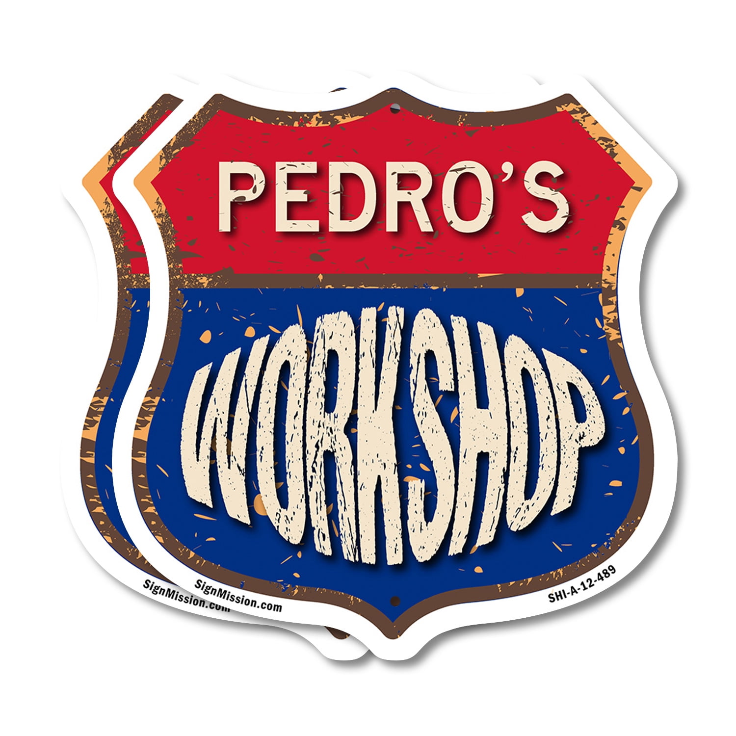 Pedro's Workshop (2 Pack) 12 inch X 12 inch Shield Shaped Commercial ...