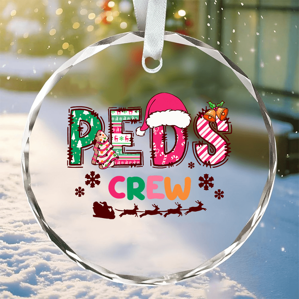 Peds Crew Pediatric Nurse Team Ornament Home Decoration, Crystal Glass ...