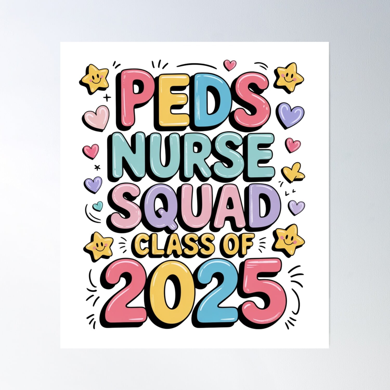 Peds Nurse Squad Class Of 2025 – Cute Pediatric Rn Graduation Design ...