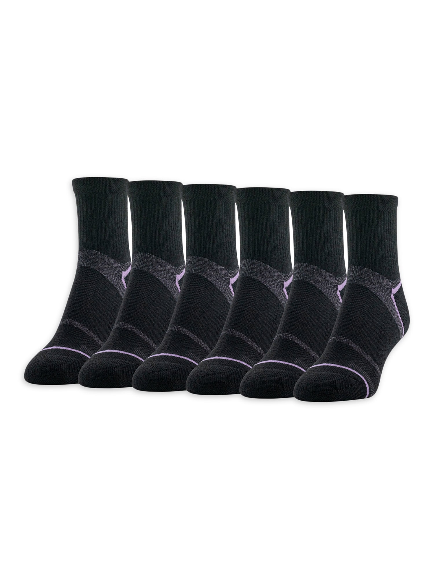 Peds Women's All Day Active Quarter Half Cushion Socks, 6 Pairs ...