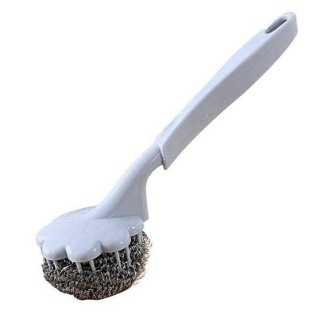 Pedty 1 Pack Stainless Steel Scrubber with Handle, Steel Wool Scrubber ...