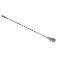 Cocktail Spoon with Fork Double Heads Stainless Steel Long Spiral ...