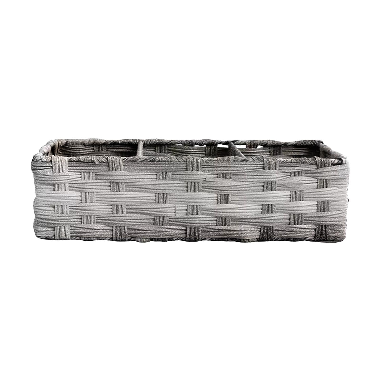 Pedty 1X Sundries Sorting Box Home Textile Storage Vine Woven Bathroom ...