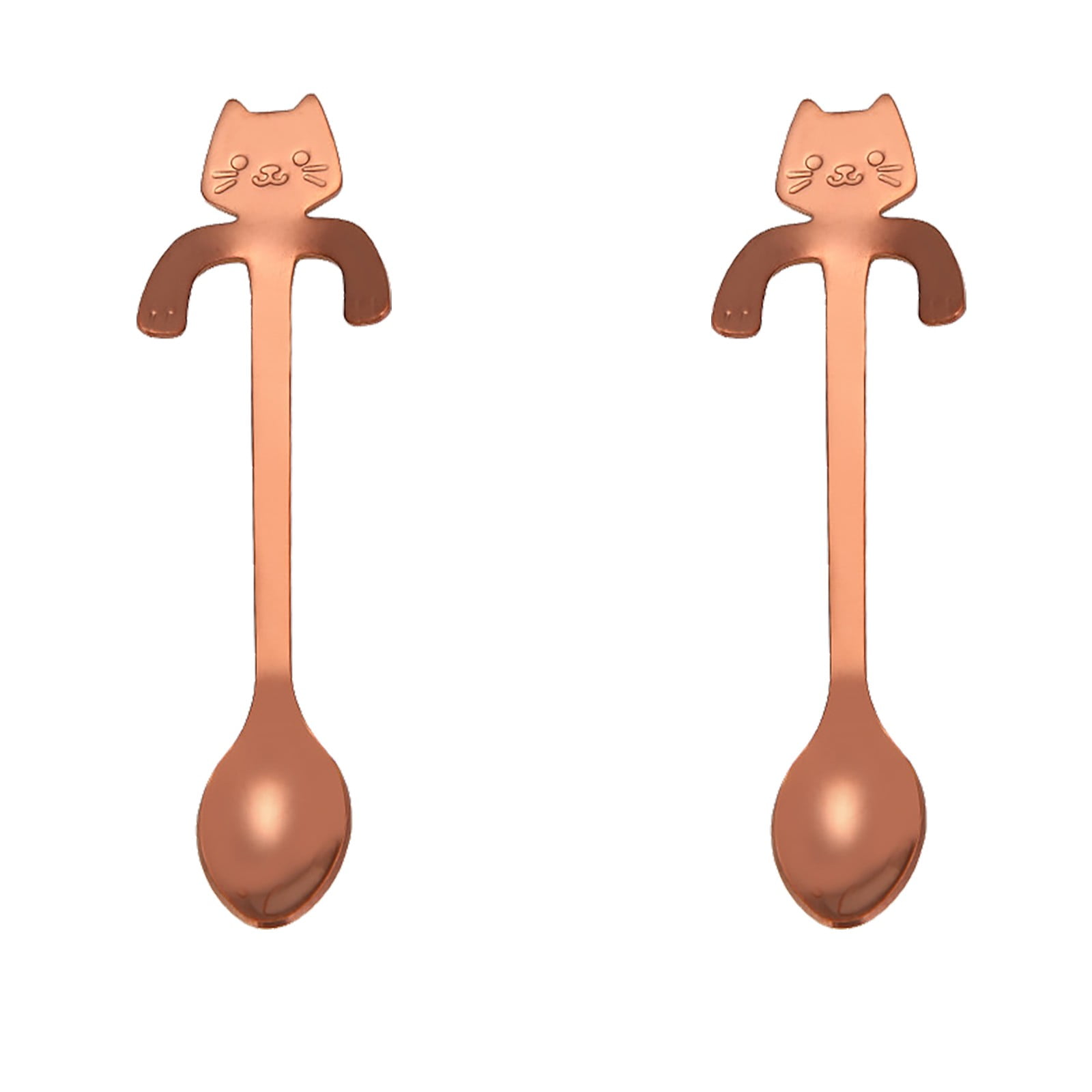 Pedty 2× Spoon,Cat Spoon Short Handle Spoons Flatware Coffee Drinking ...