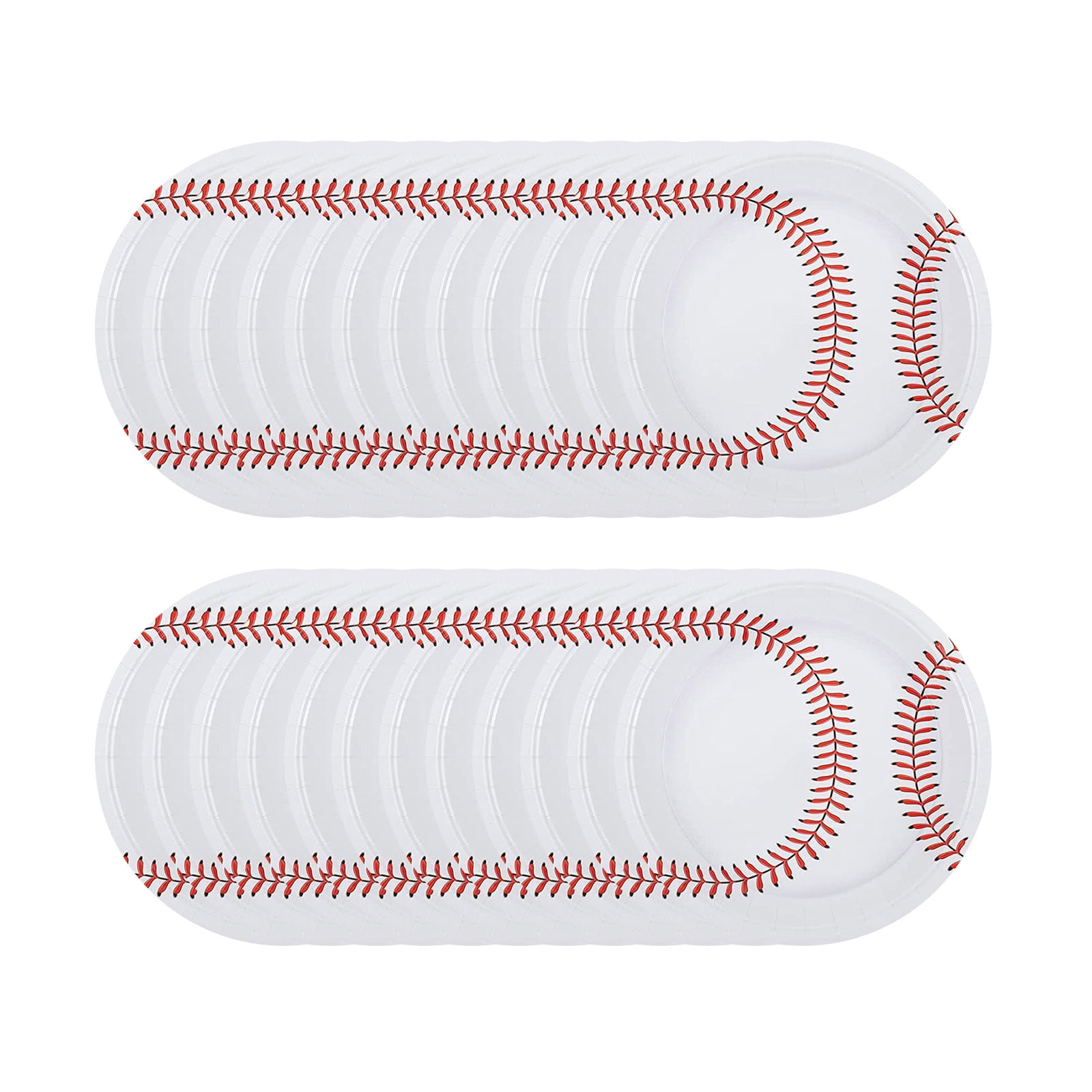Pedty 24X Disposable Dinner Plate,24 Packs Baseball Plates 9 Inch And 7 ...