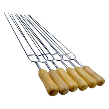 20 Pc Stainless Steel BBQ Skewers 9.8"L Cooking Barbecue Kebab Grill ...