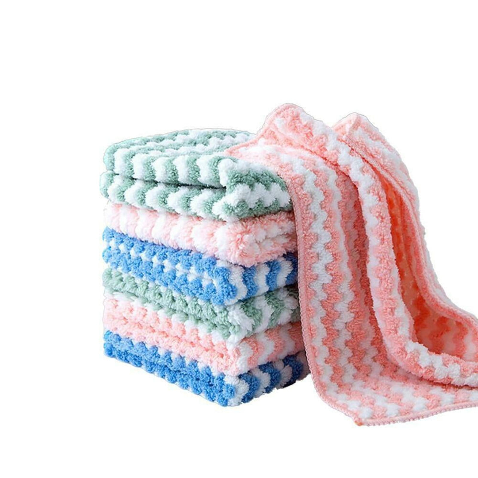 Pedty Cleaning Cloth,Microfiber Cloth,10Pcs Water Ripple Stripe Rags ...