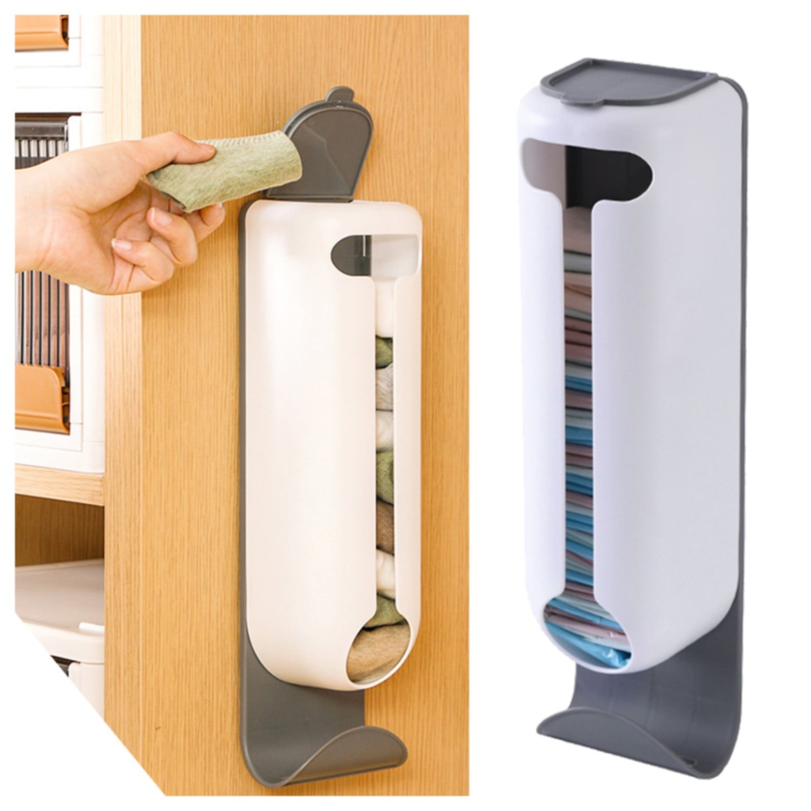 Pedty Kitchen Grocery Bags Holder Wall Mount Plastic Bags Organizer ...