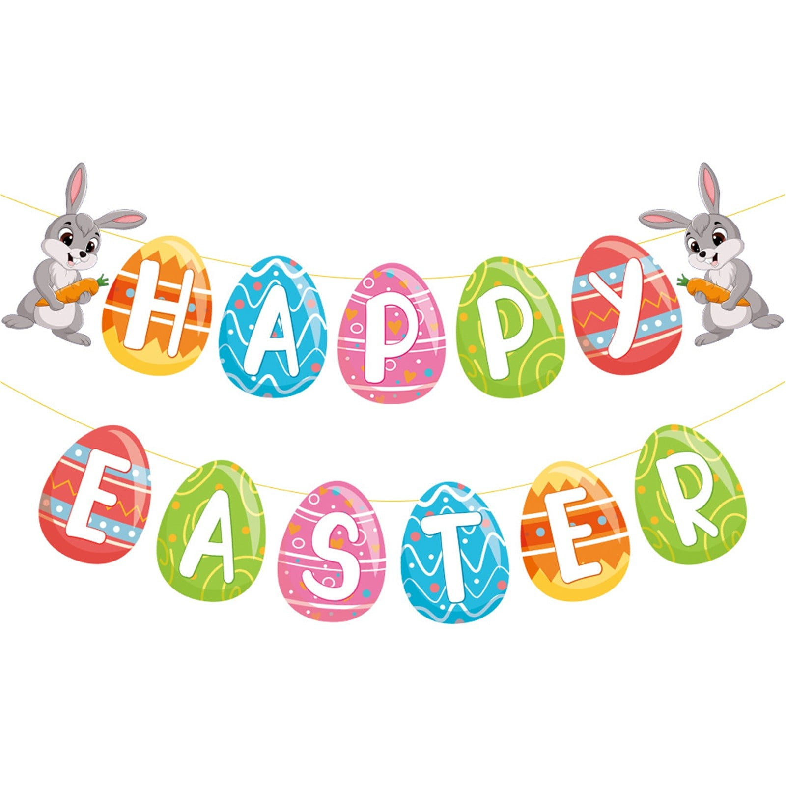 Pedty Party Flag Balloon Set On Sale,Happy Easter Decorations Pull ...