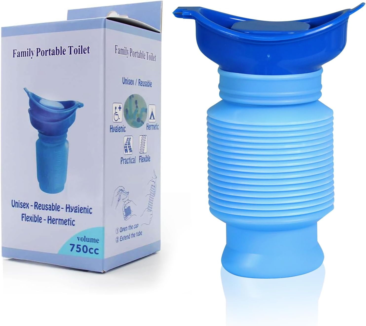 Pee Bottles for Men Women, Adjustable Emergency Urinal 750ml, Portable Leakproof Pocket Toilet ...