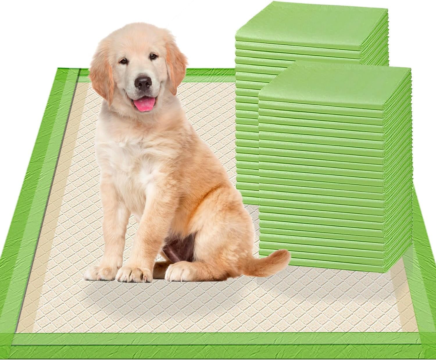 Pee Pads for Dogs Rugular 22"x22", Thicker ECO Green Small Disposable ...