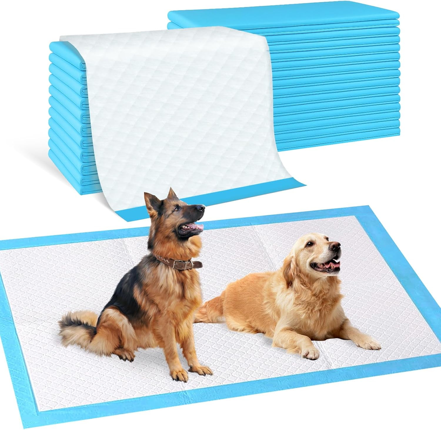 Pee Pads for Dogs & Cats, Extra Large 36"X51", 100 Count, Blue, Polymer ...