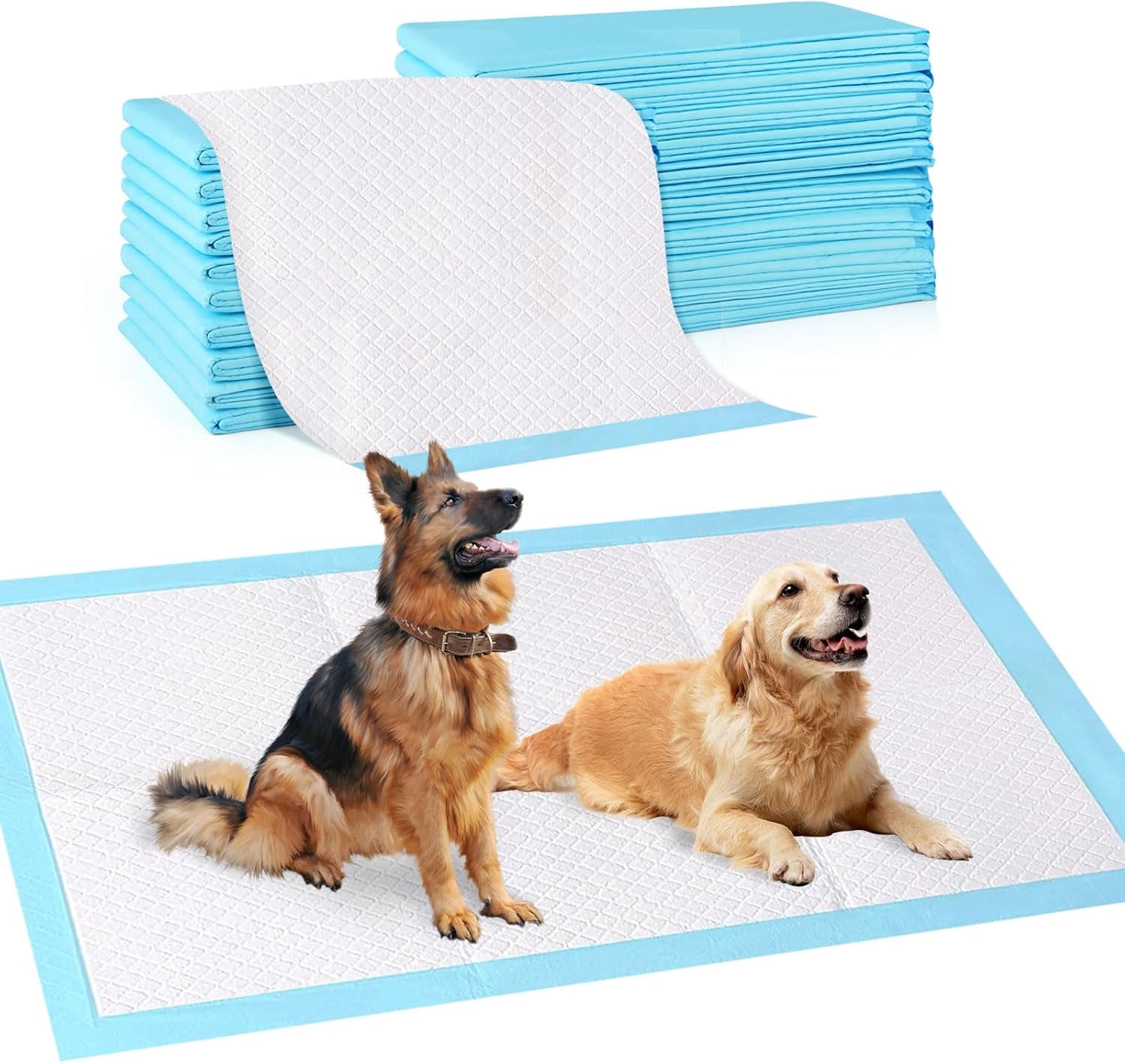 Pee Pads for Dogs & Cats, Extra Large 36"X51", 40 Count, Blue, Polymer ...