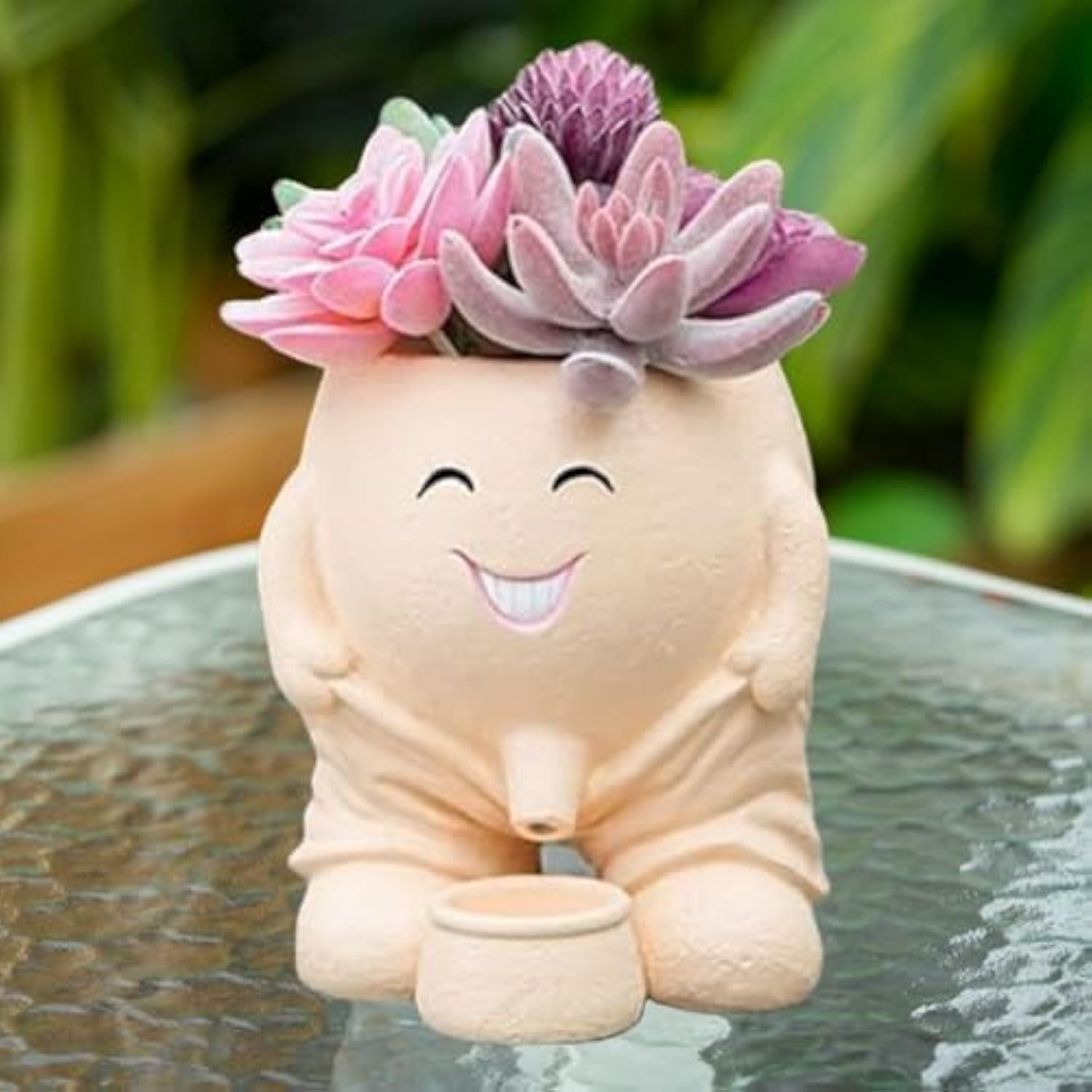 Peeing Plant Pot Funny Face Planter Pot with Drainage Hole, Novelty ...