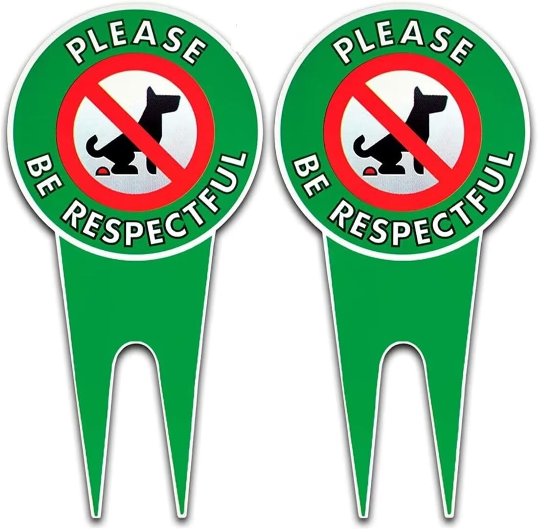 No Peeing/Pooping Be Respectful Dog Sign, Politely Reads Please Be ...