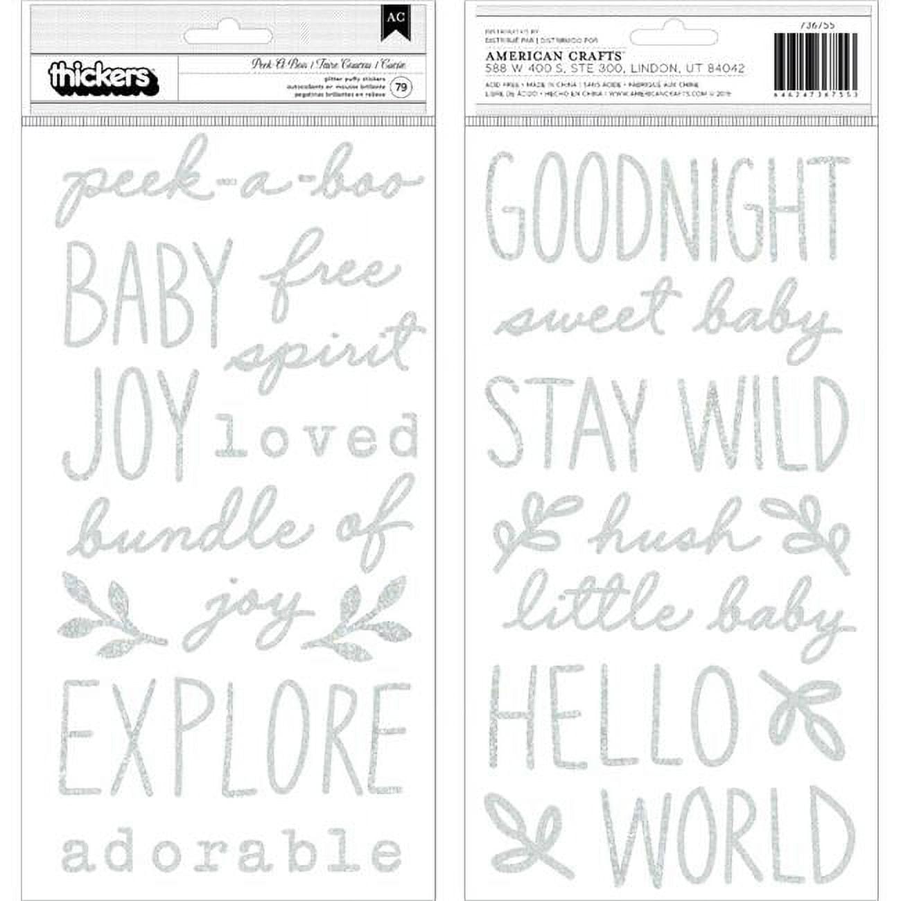 Pebbles Peek-A-Boo You Thickers Stickers 5.5"X11" 79/Pkg-Phrase & Icons ...