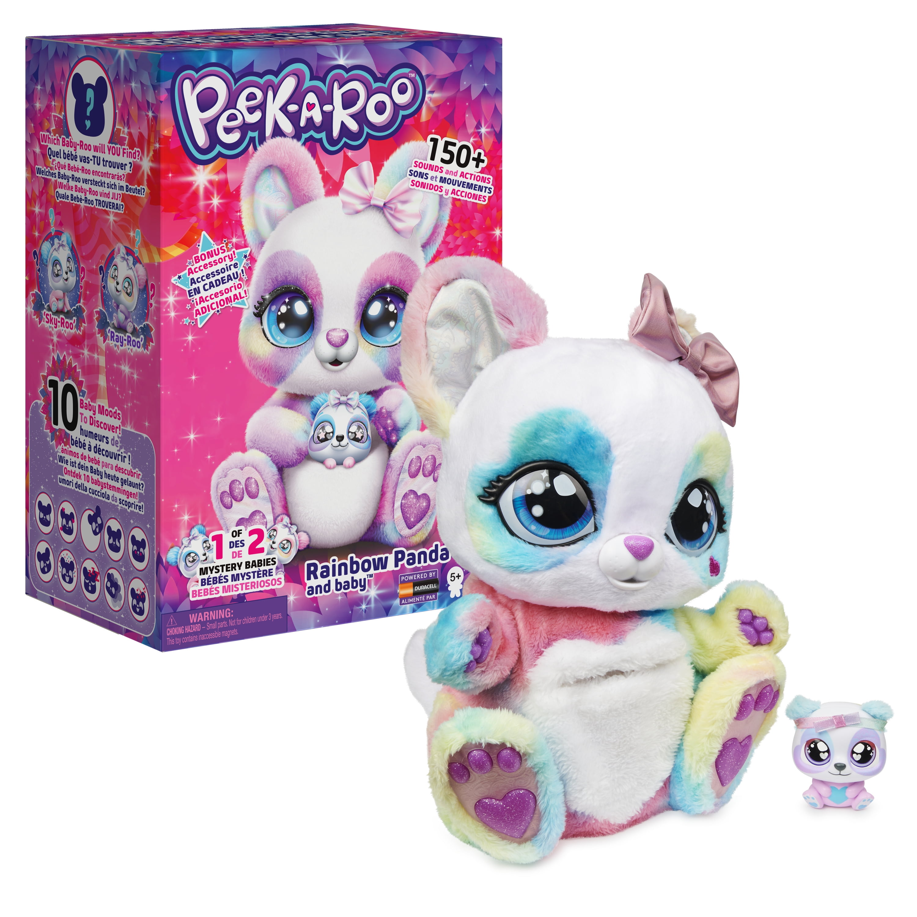 Peek-A-Roo, Interactive Rainbow Plush Toy and Baby with Bonus Bows - Walmart.com
