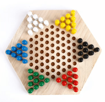 Peek-a-Bloom Board Games - Wooden Hexagonal Colorful Checkers Classic ...