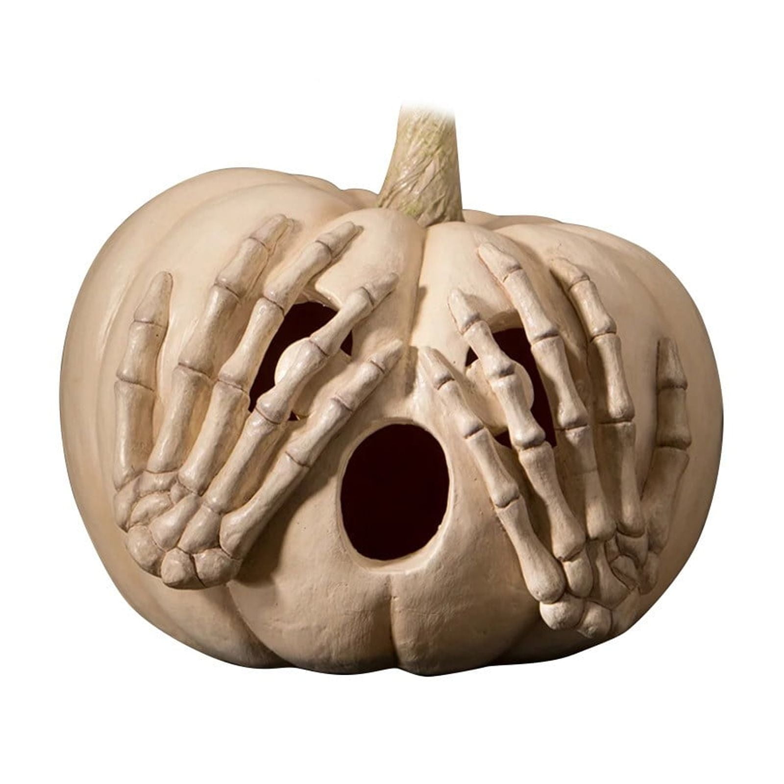 Peek-a-Boo Pumpkin Orange - Halloween Decoration with Vintage Hand-Painted Finish, Spooky ...