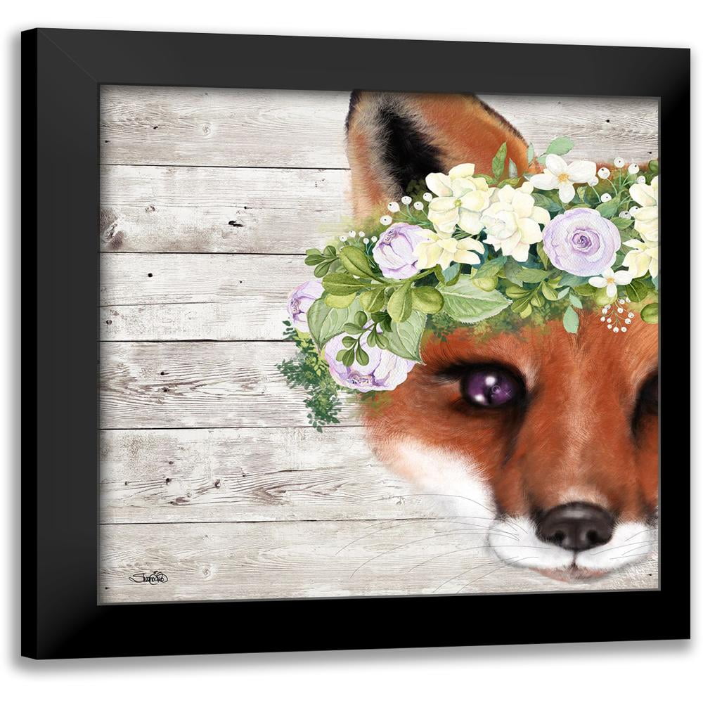 Peek a Boo Sweet Fox 15x15 Black Modern Framed Museum Art Print Titled ...