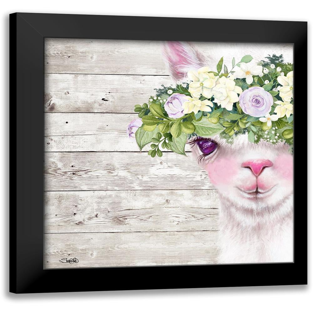 Peek a Boo Sweet Llama 20x20 Black Modern Framed Museum Art Print ...