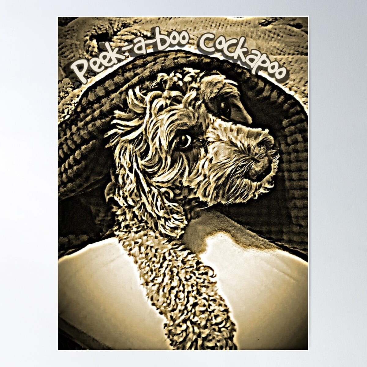 Peek-a-boo Cockapoo Poster, 24x36 UNFRAMED - Walmart.com