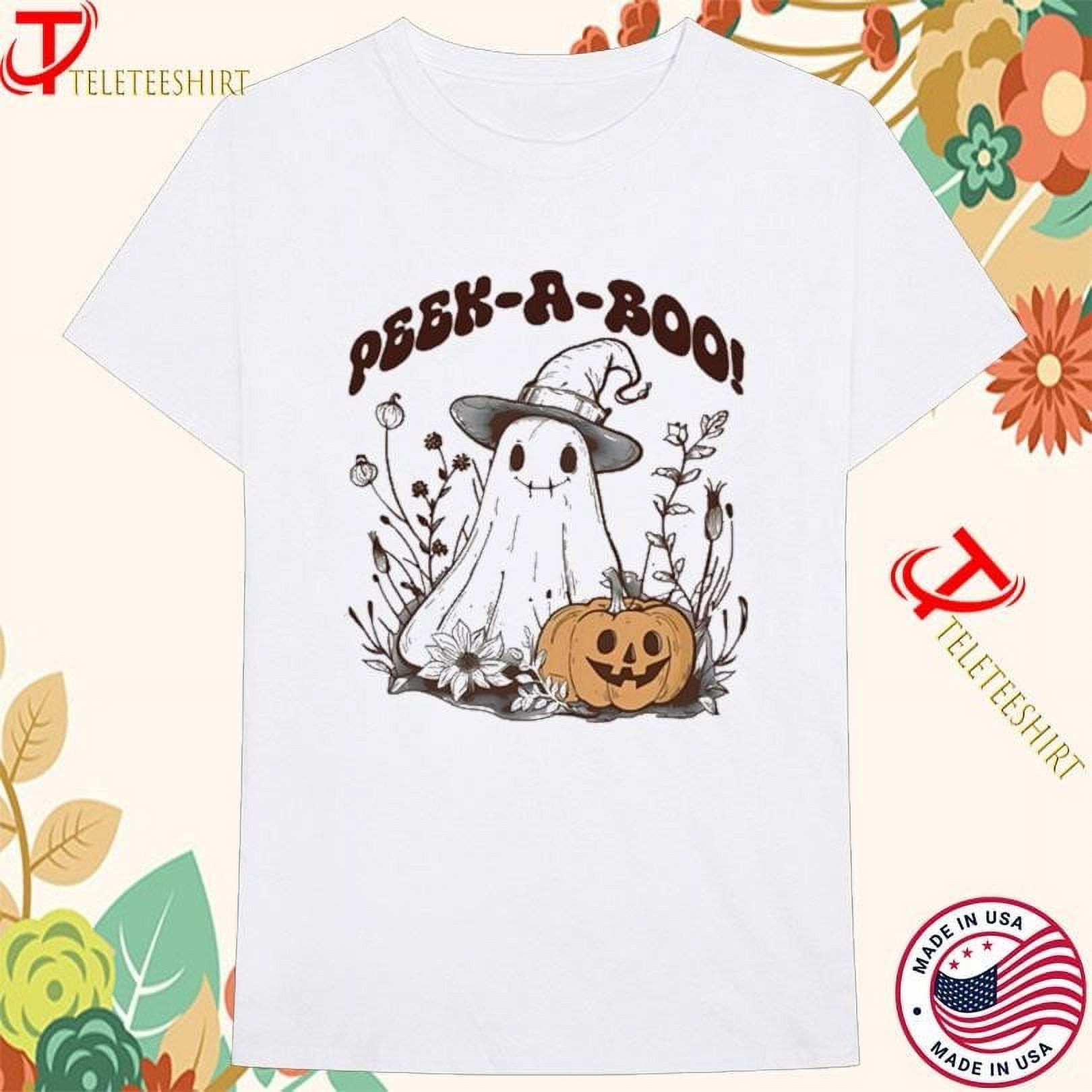 Peek-a-boo Halloween Cute Ghost 2024 Shirts - Walmart.com
