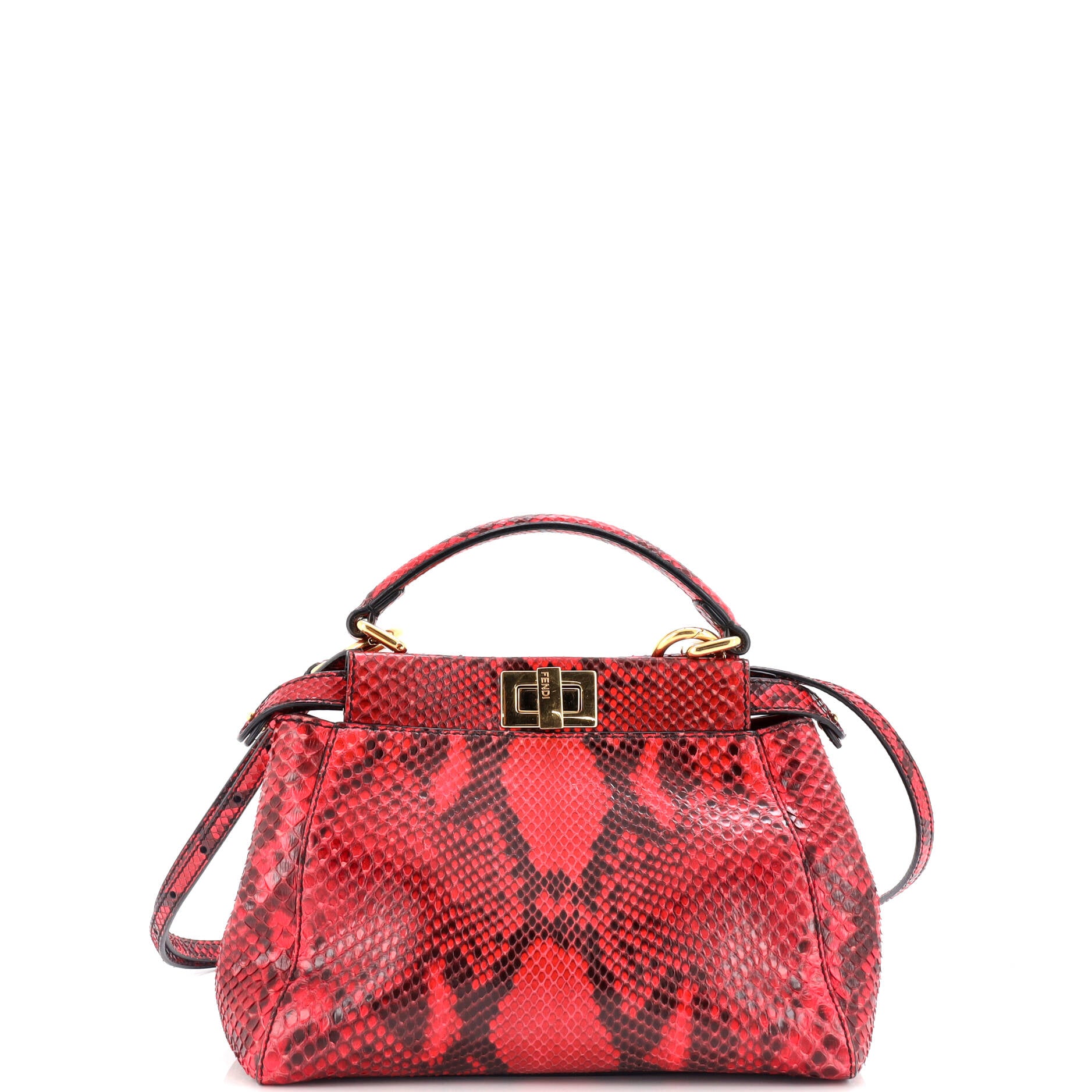 Pre-Owned Fendi Peekaboo Bag Python Mini By Rebag - Walmart.com