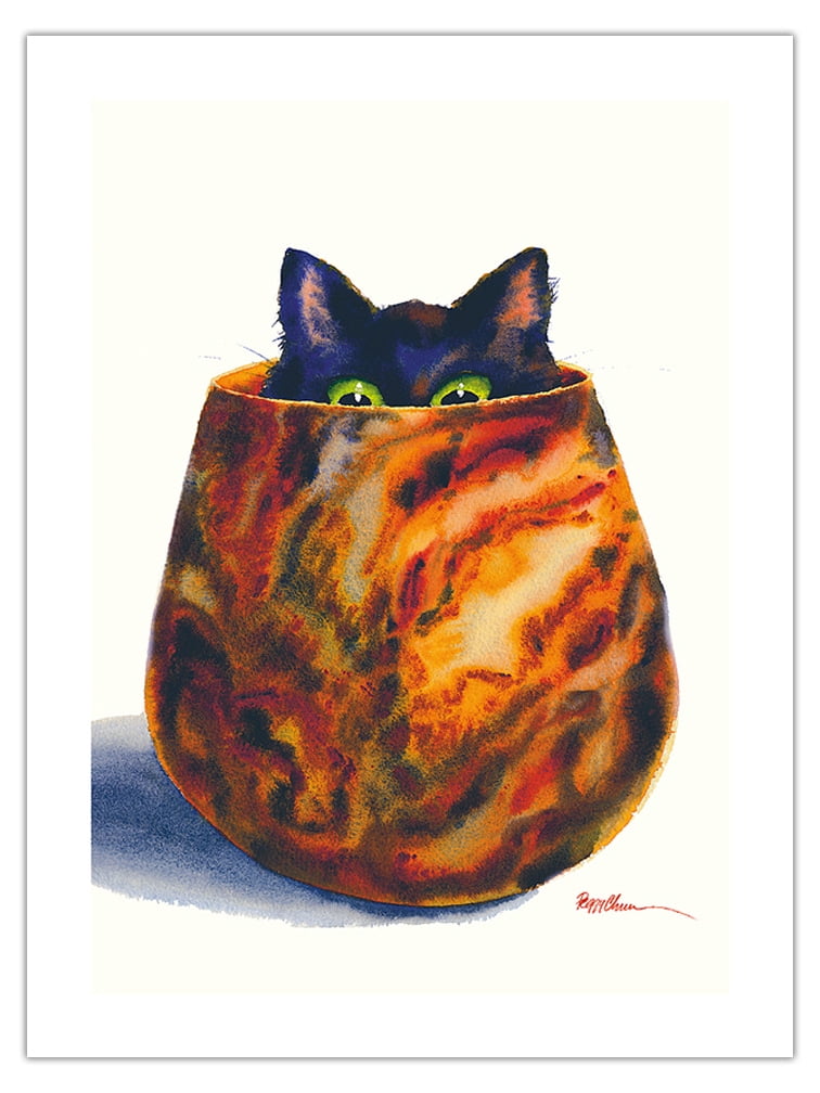 Peekaboo - Hawaiian Black Cat (ʻeleʻele Popoki) - Koa Wood Bowl - From an Original Hawaii ...