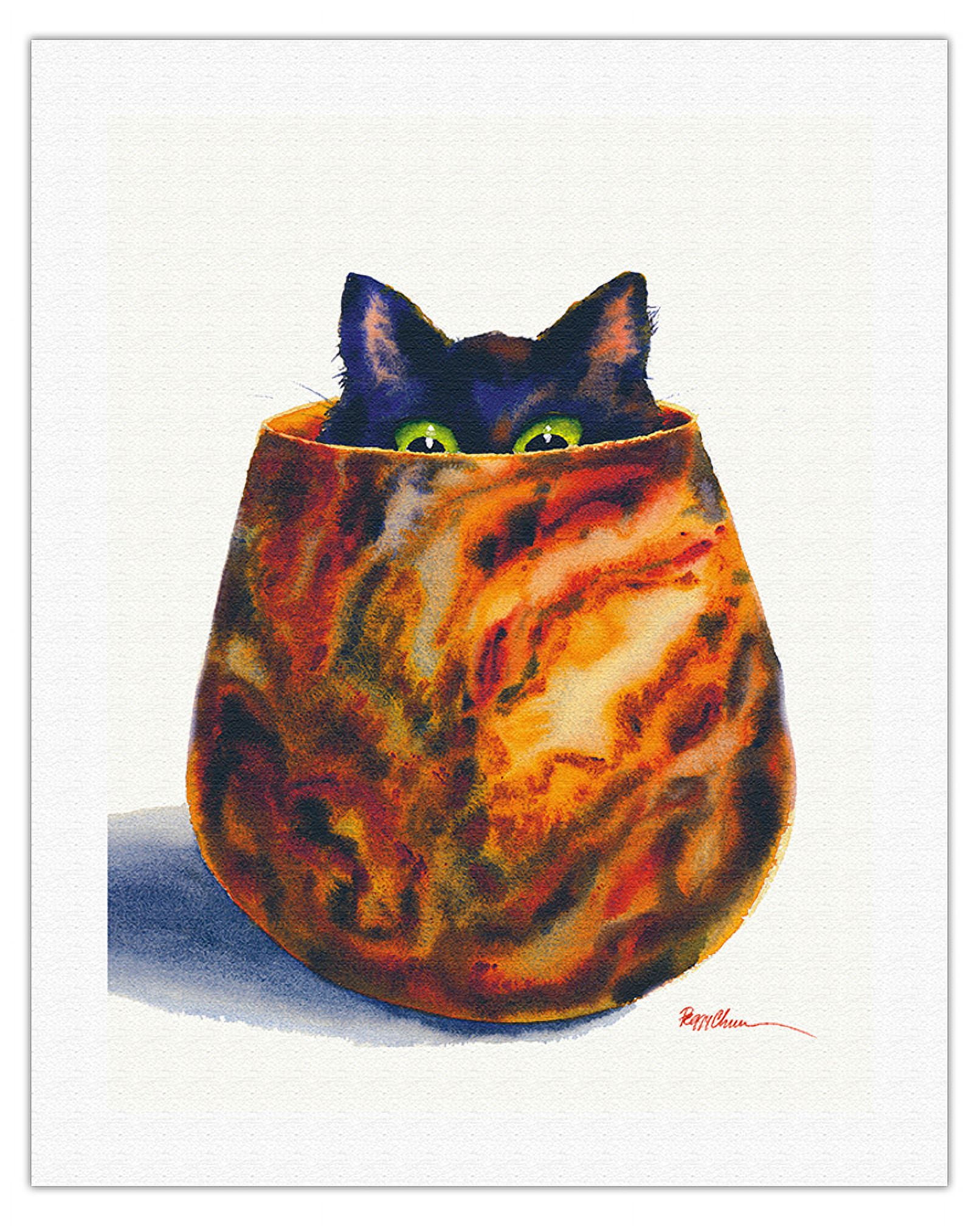 Peekaboo - Hawaiian Black Cat (ʻeleʻele Popoki) - Koa Wood Bowl - From an Original Hawaii ...