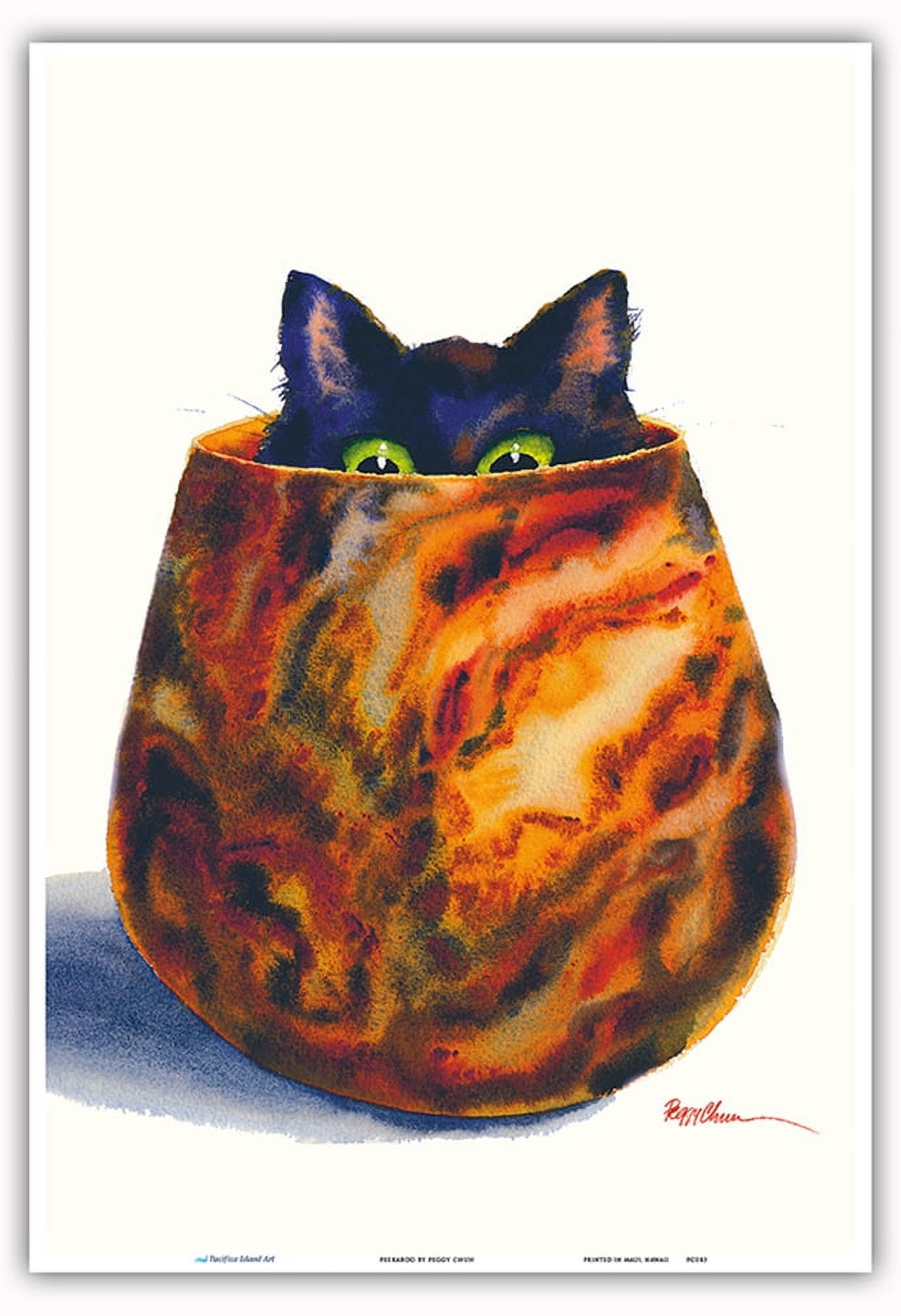 Peekaboo - Hawaiian Black Cat (ʻeleʻele Popoki) - Koa Wood Bowl - From ...