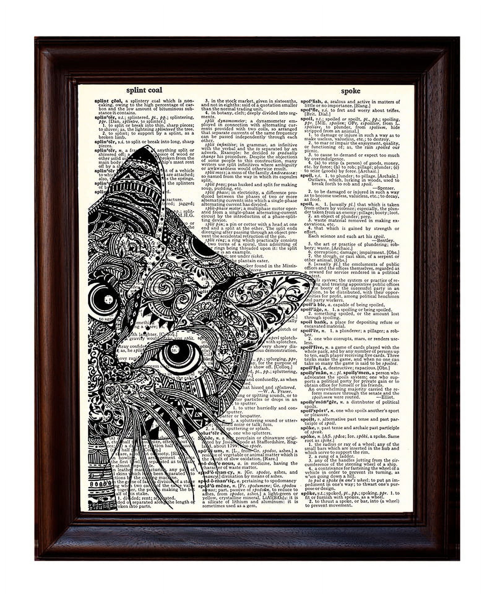 Peekaboo Kitty - Dictionary Art Print Printed On Authentic Vintage ...