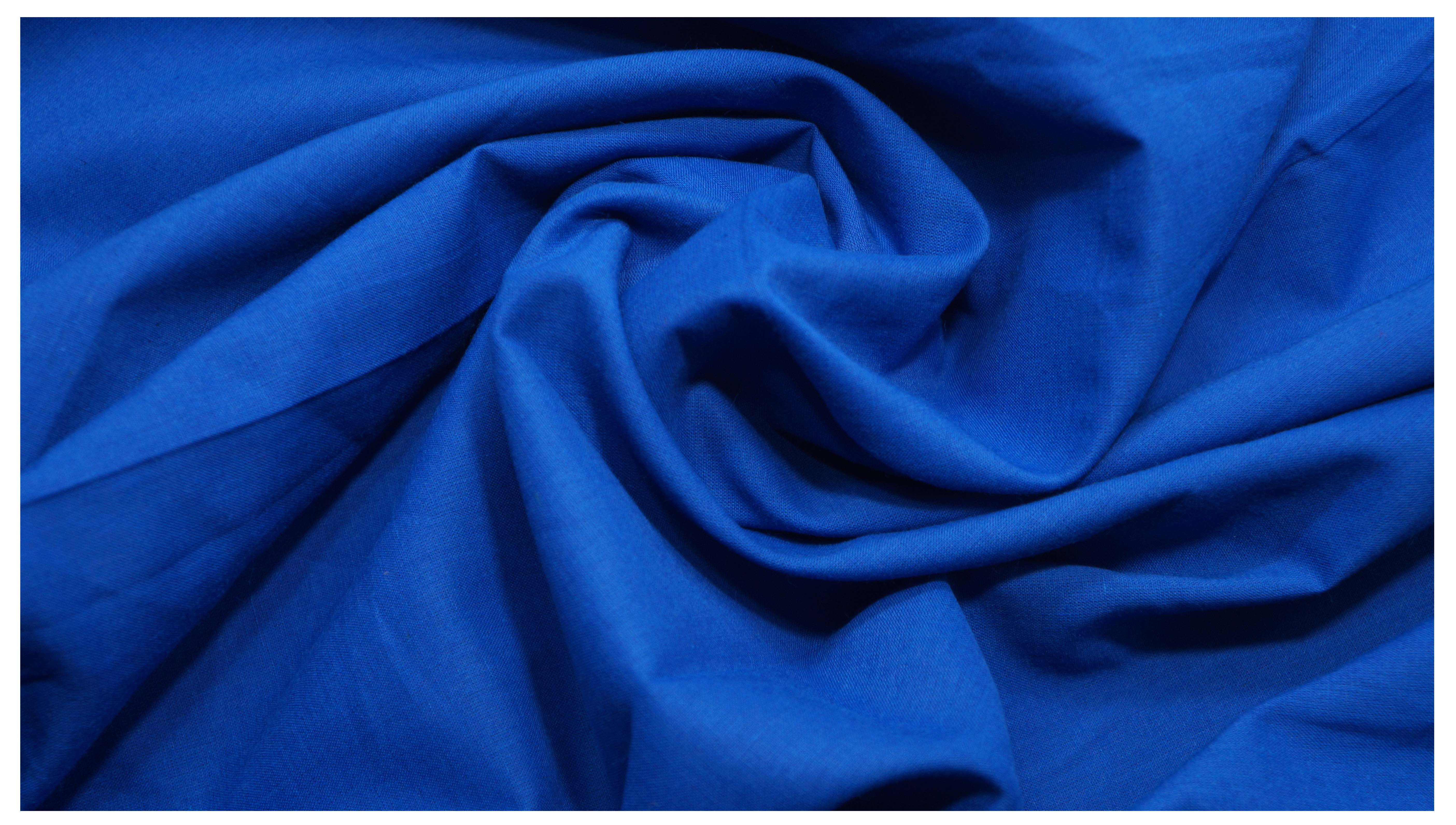 Peekde Royal Blue Cotton Fabric Apperal 10 Meter Solid Material For ...