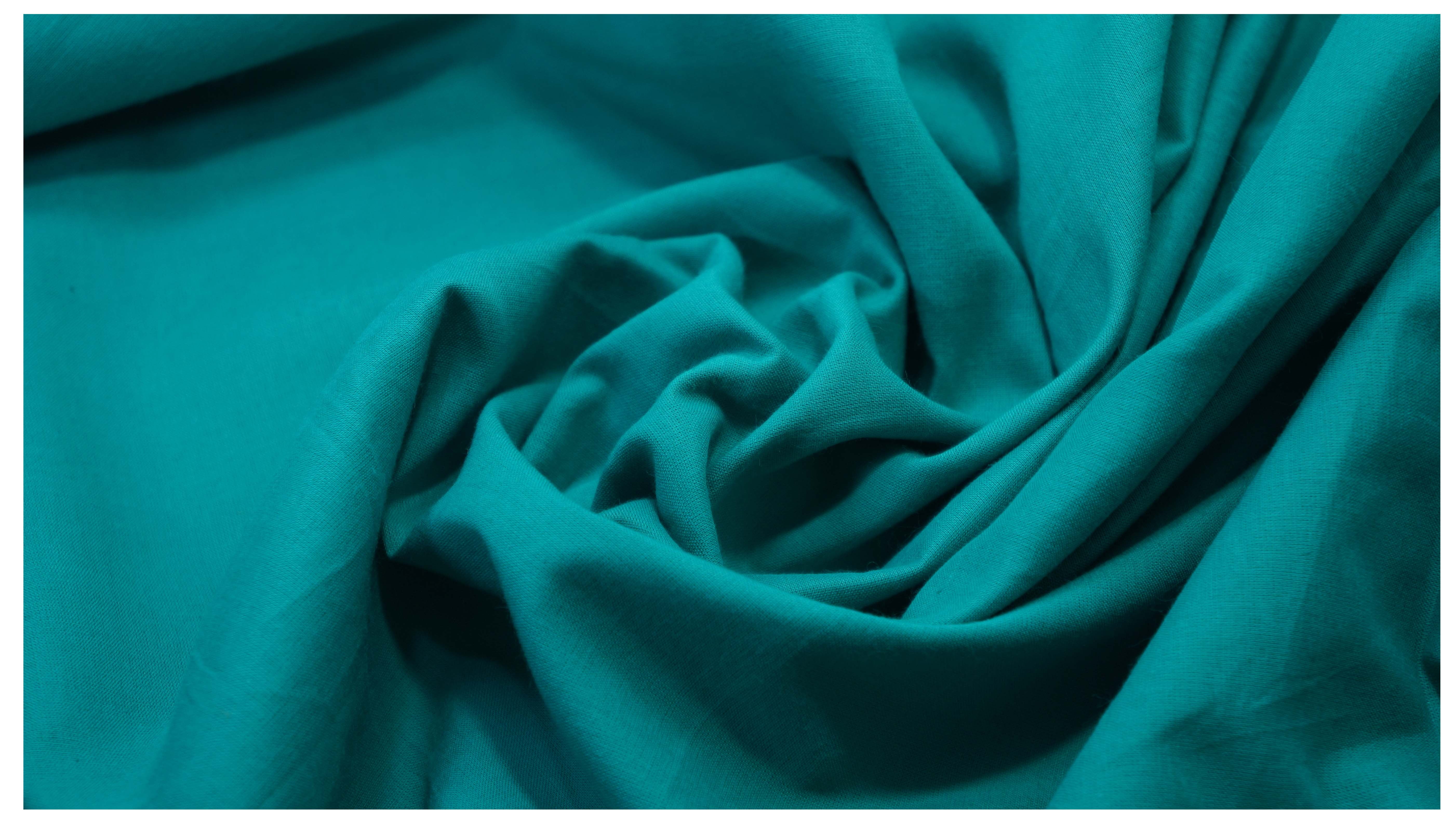Peekdee Aqua Blue Cotton Fabric Apperal 5 Meter Solid Material For ...