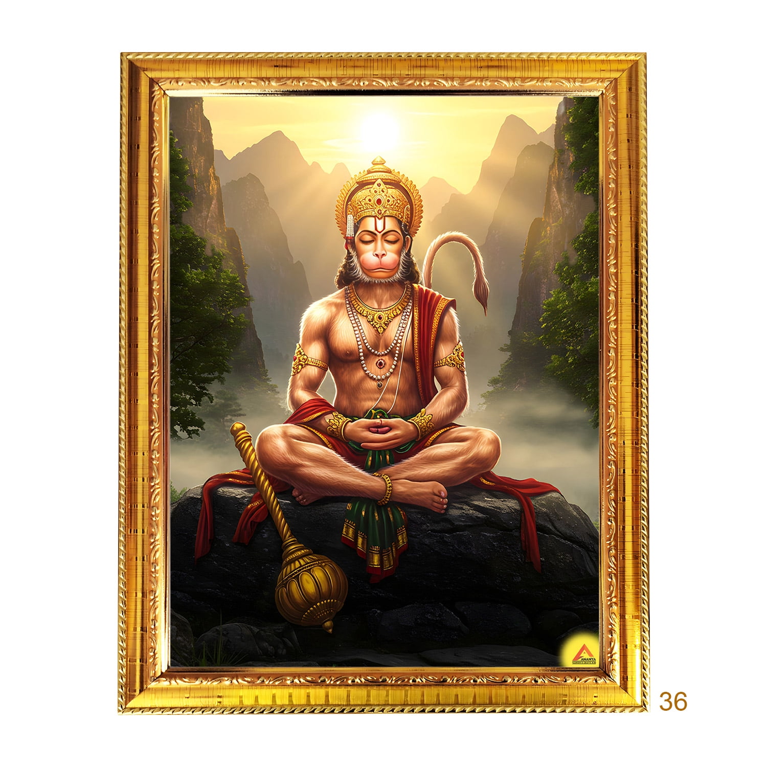Peekdee Lord Hanuman ji Photo Frame With Size 22 x 28 cm Beautiful Wall ...